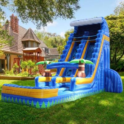 China 2024 Most Popular Outdoor Inflatable Commercial Trampoline with Giant Slide and Water Feature for sale