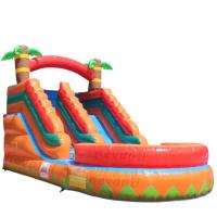China Max Capacity ＜100kg Commercial Palm Tree Inflatable Water Slide for Kids Outdoor Play for sale