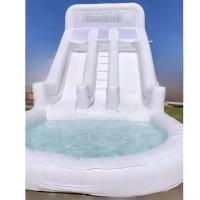 China White Inflatable Slide Jumping Castle CE Certified Water Slide Bounce House for Party for sale