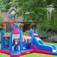 China Custom Logo Printed PVC Mermaid Inflatable Jumping Castle Bounce House with Obstacle for sale