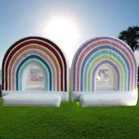 China Customized Color Inflatable Princess Castle Bed Bounce House with Logo Custom Logo Printed for sale