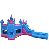 China Customized Color Inflatable Princess Castle Bed Bounce House with Logo Custom Logo Printed for sale