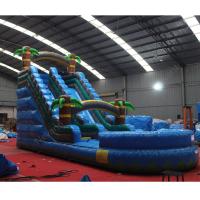 China 15ft Kids Cali Palms Inflatable Slide With Pool Dual Water Slides Large Size PVC Tarpaulin for sale