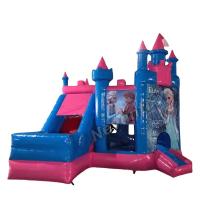 China Unisex Modern Luxury Pastel Pink Bounce House with Princess Bouncer and Customized Size for sale