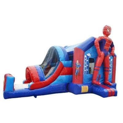 China Custom Superhero Bounce House With Slide Moonwalk Bouncer / Commercial Inflatable Combo for sale