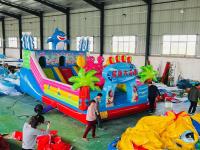 China Jungle and Sharks Theme Unisex Inflatable Bounce Jumping Castle Games with Pool Online for sale