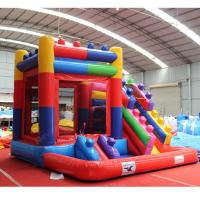 China Custom Logo Printed Jump House Inflatable Bouncer Jumping Castle With Slide 14 Years up for sale