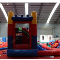 China Custom Logo Printed Jump House Inflatable Bouncer Jumping Castle With Slide 14 Years up for sale