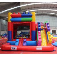 China Custom Logo Printed Jump House Inflatable Bouncer Jumping Castle With Slide 14 Years up for sale