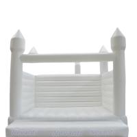China 2024 Double Slide White Inflatable Bouncer House with Customized Color and Rainbow Theme for sale