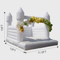 China Design White Castle Custom Logo Printed 4x4 3x3 Double Slide Bouncy White Castles for sale