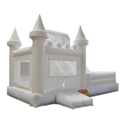 China Customized Size White Jumping Castle with Slide and Repair Kit Included for sale