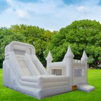 China Customized Size White Jumping Castle with Slide and Repair Kit Included for sale