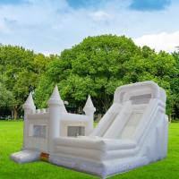 China 2024 White Inflatable Bouncer House with Double Slide and Rainbow Design PVC Material for sale