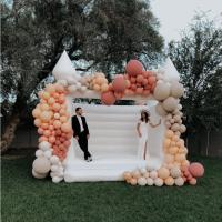China 8-13 Years Old Inflatable Wedding Castle Pastel Bounce House with Custom Logo Printed for sale