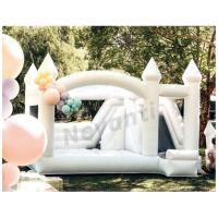 China Double Slide Commercial Grade White Bounce House Water Slide Castle for Kids 5-7 Years for sale