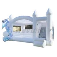 China Custom White Inflatable Bounce Castle Party Pink Wedding Bouncer House And Slide Combo for sale