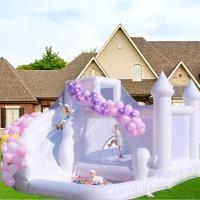 China Castle Adventure Customized Color Inflatable White Bouncer with Slide for sale