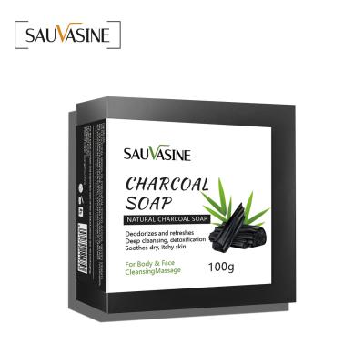 China 50g Skin Care Soap Detoxification Activated Bamboo Charcoal Soap for sale