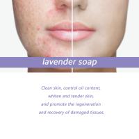China Organic Lavender Acne Treatment Soap Handmade Essential Oil Soap 100g Vegan Firming for sale
