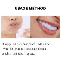 China V34 Colour Corrector Teeth Whitening Serum Foam 30ml Purple Toothpaste for Professional Brightening for sale