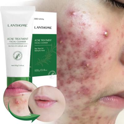 China 50g Tea Tree Face Wash Acne Treatment Salicylic Acid Cleanser for Oily Skin for sale