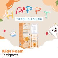 China Orange Flavor Children Foam Toothpaste 50ml Teeth Whitening Cleaning Mousse for sale