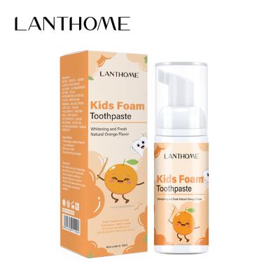 China Orange Flavor Children Foam Toothpaste 50ml Teeth Whitening Cleaning Mousse for sale