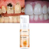China Orange Flavor Children Foam Toothpaste 50ml Teeth Whitening Cleaning Mousse for sale