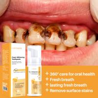 China Fruit Smell Tooth Cleaning Mousse 4ml Bleaching Remove Stains Whitening Foam Toothpaste for sale