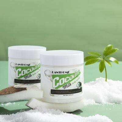 China Coconut Milk Body Scrub Sugar Salt Bulk Deep Cleaning Exfoliating Whitening 500g for sale