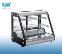 China Adjustable Chrome Plated 160L Curved Glass Cake Display Freestanding for sale