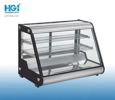 China 130L Curved Glass Cake Display Fridge Freestanding Adjustable Chrome Plated for sale