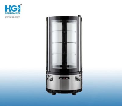 China 100L Floor Standing Bakery Round Cake Display Showcase To Fresh Food for sale