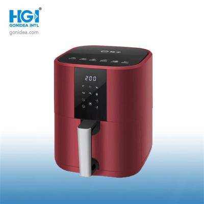 China Red Digital Touch Screen Smart 5L Deep Air Fryer With Trivet for sale