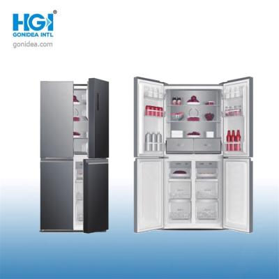 China Frost Free French Style Four Door Bottom Mount Refrigerator Silver for sale