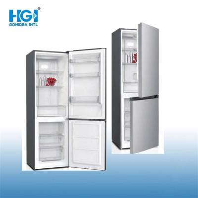 China Upright No Frost Double Door Depth Bottom Freezer Fridge White for sale