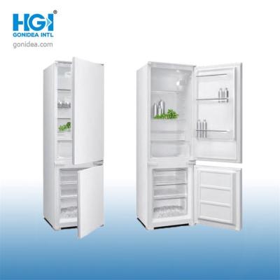 China Build In LED Double Door Bottom Freezer With Drawers for sale