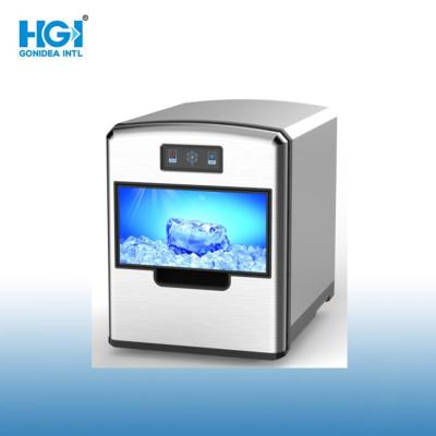 China Black Silver Counter Top LED Touch Portable Mini Ice Maker Stainless Steel for sale