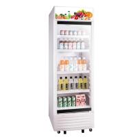 China Commercial Glass Swing Single Door Upright Showcase Cooler White Black 250L for sale