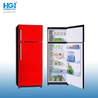 China Vertical Stainless Steel Top Freezer Refrigerator With Adjustable Shelves Water Dispenser Bcd-536 for sale