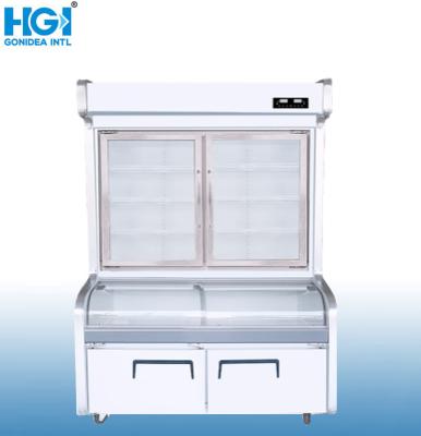 China Double Door Commercial Refrigerator Vertical Beverage Hotpot Showcase Hcd-1200t for sale
