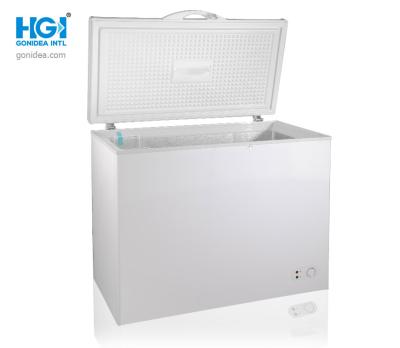 China Mechanical Temperature Control Deep Chest Freezer Black Exterior Color and Recessed Door Handle Providing Frozen Storage Capacity for sale