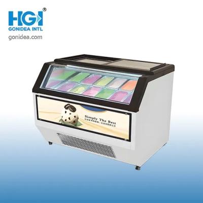 China Lexiang 158 Liter Air-Cooled Freezer with Curved Glass Door and Mechanical Thermostat for Commercial Use for sale