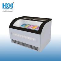 China 158 Liter Direct Cooling Freezer with Curved Glass Door and Manual Defrost for Commercial Ice Cream Storage for sale