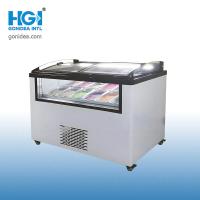 China Commercial Freezer with 158 Liter Capacity Curved Glass Door and Mechanical Thermostat for Self-Service Use for sale