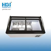 China 158 Liter Commercial Freezer with Curved Glass Door and Mechanical Thermostat for sale