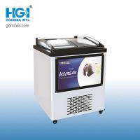 China Commercial Freezer with 158 Liter Capacity Curved Glass Door and Mechanical Thermostat for Self-Service for sale