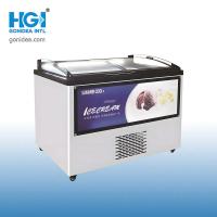 China Commercial Freezer with 158 Liter Capacity Curved Glass Door and Mechanical Thermostat for Self-Service for sale