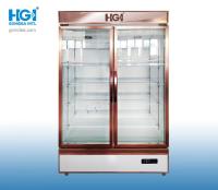 China 800L Supermarket Cold Storage Display Showcase Glass Pulling Door Cabinet Lsc800kg for sale